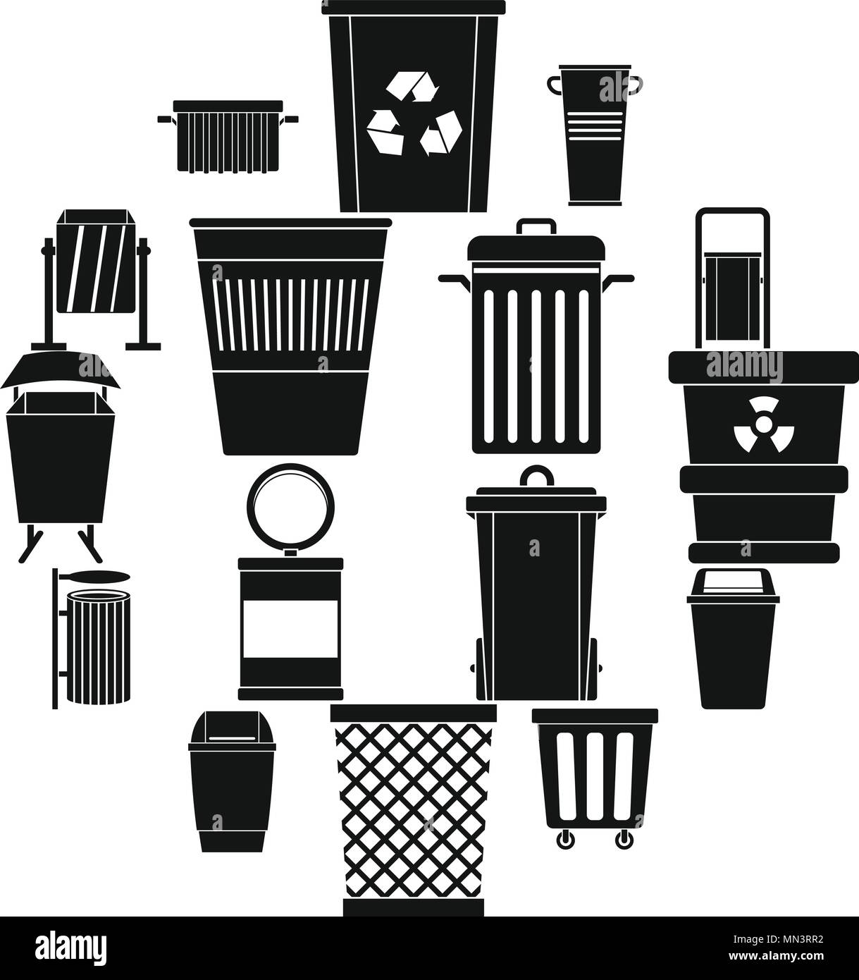 Garbage container icons set, simple style Stock Vector Image & Art - Alamy