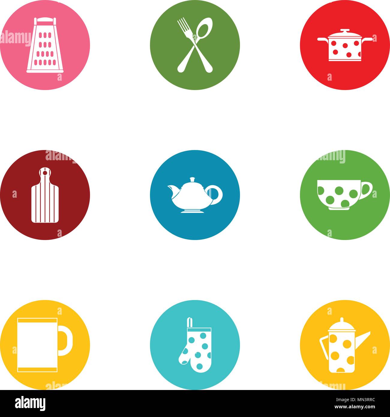 Kitchen service icons set, flat style Stock Vector Image & Art - Alamy