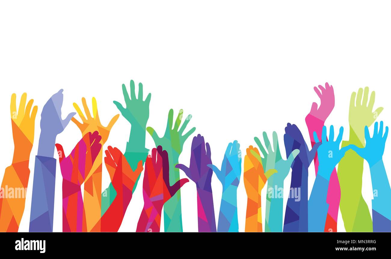 Hands up, colorful illustration Stock Vector Image & Art - Alamy