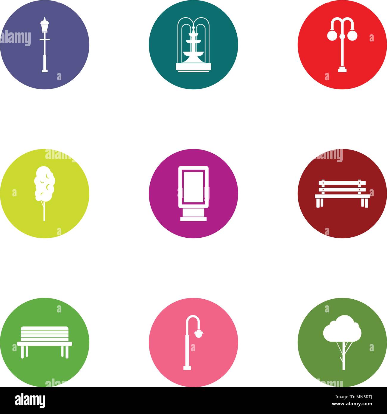 Park lighting icons set, flat style Stock Vector Image & Art - Alamy