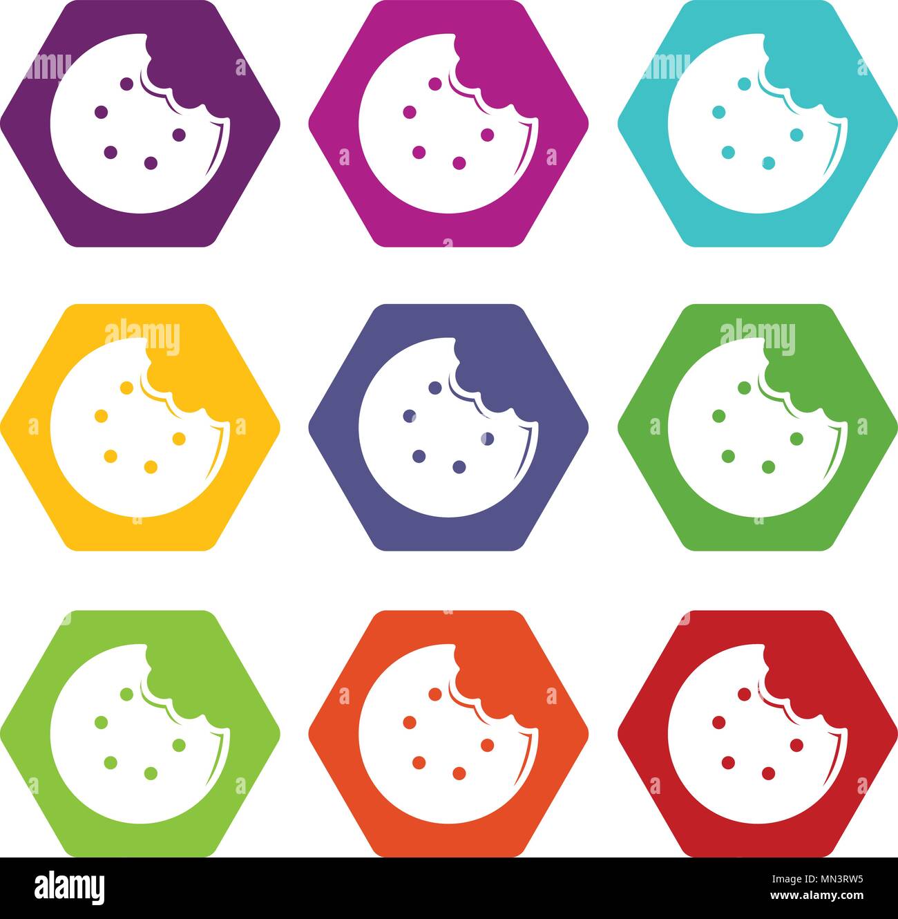Bite biscuits icons set 9 vector Stock Vector Image & Art - Alamy