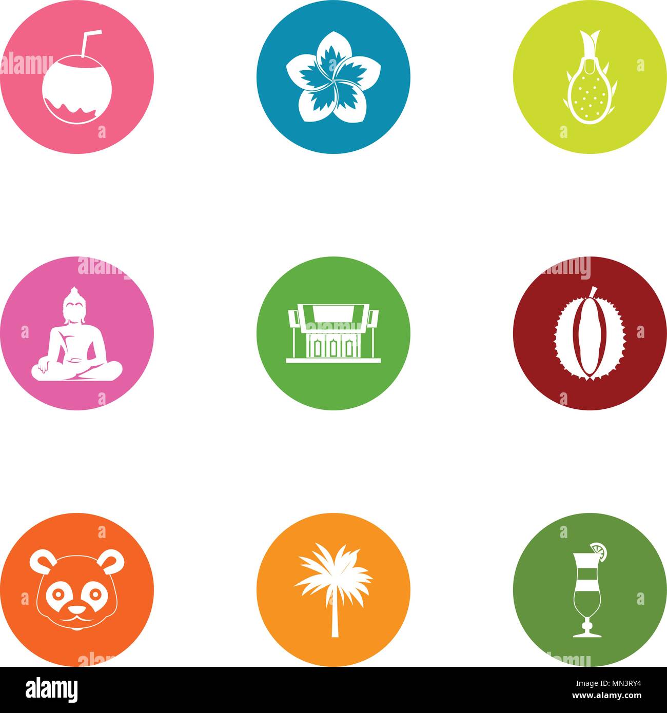 Asian civilization icons set, flat style Stock Vector Image & Art - Alamy