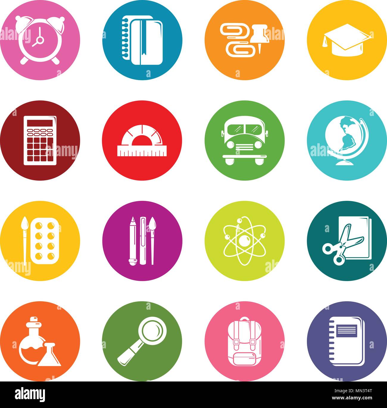 School education icons set colorful circles vector Stock Vector Image ...