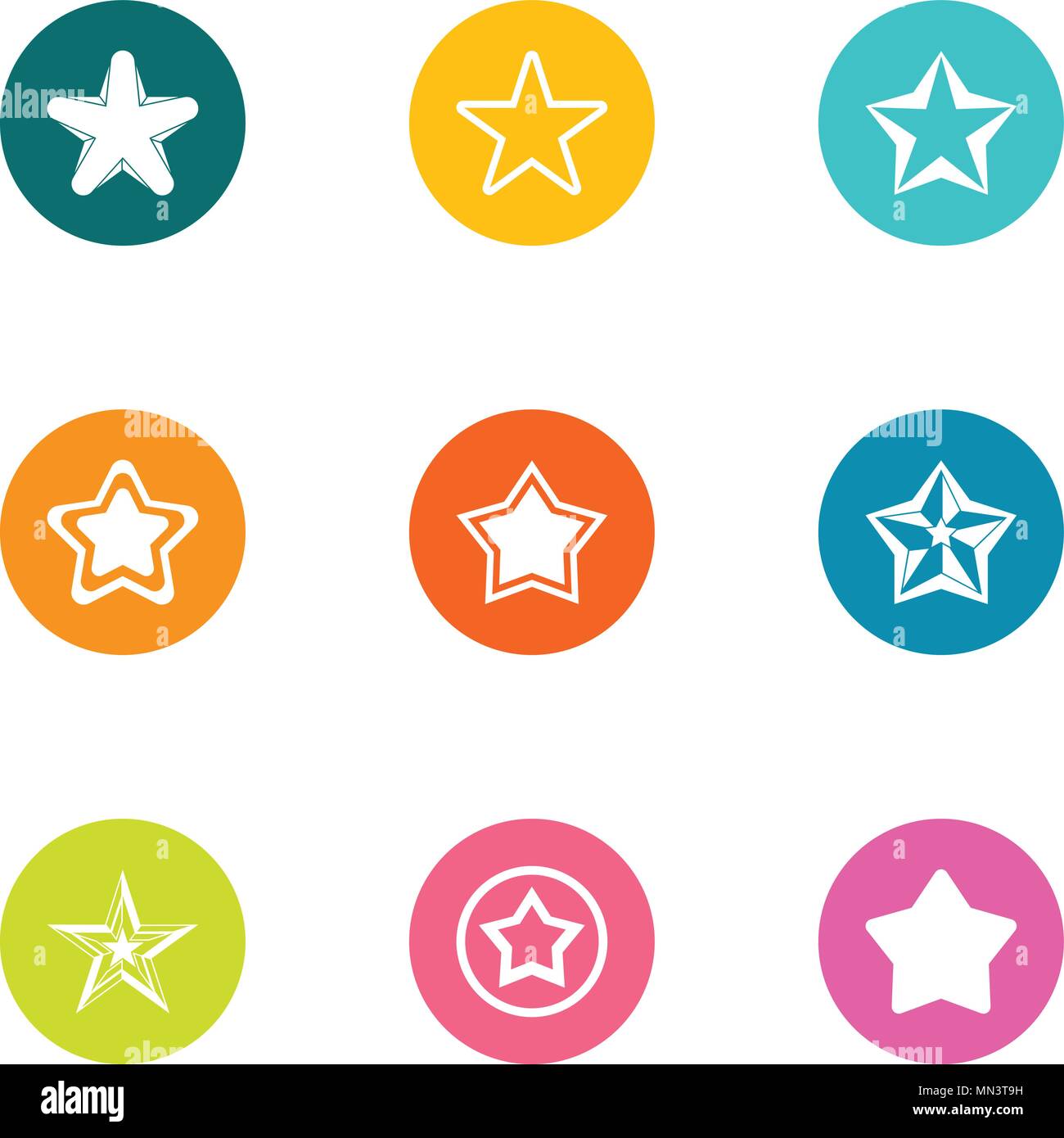 Star icons set, flat style Stock Vector Image & Art - Alamy