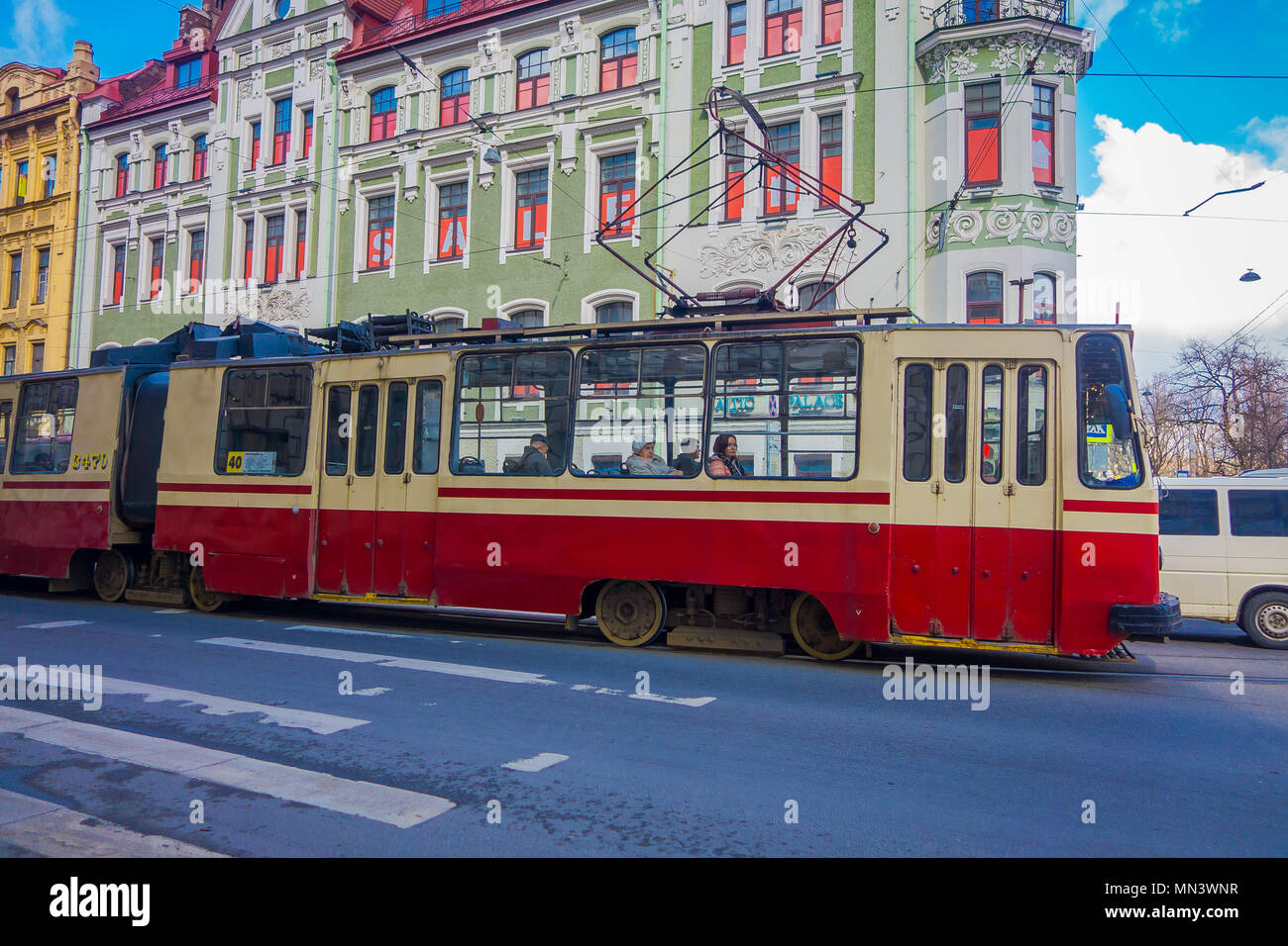 ST. PETERSBURG, RUSSIA, 02 MAY 2018: Gorgeous outdoor view of an old ...