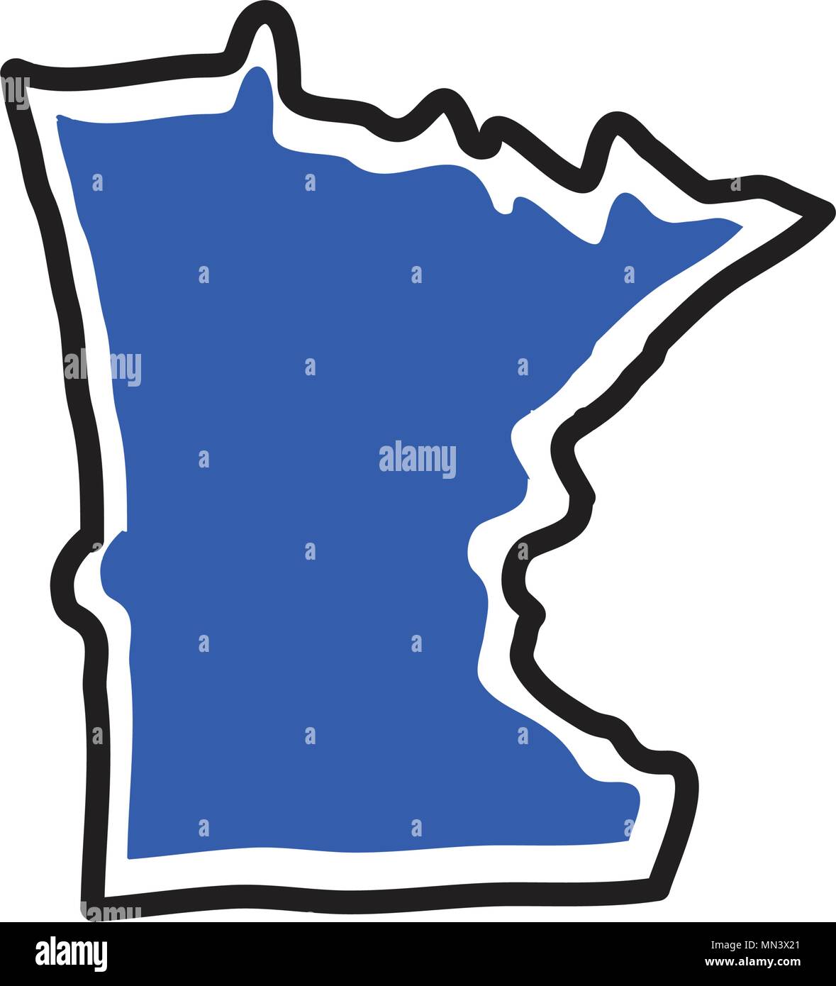 Minnesota map shape Stock Vector Images - Alamy