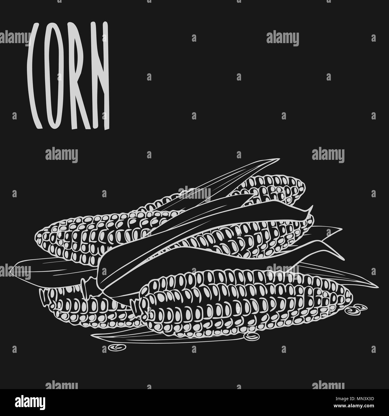Cartoon Corn Black and White Stock Photos & Images - Alamy