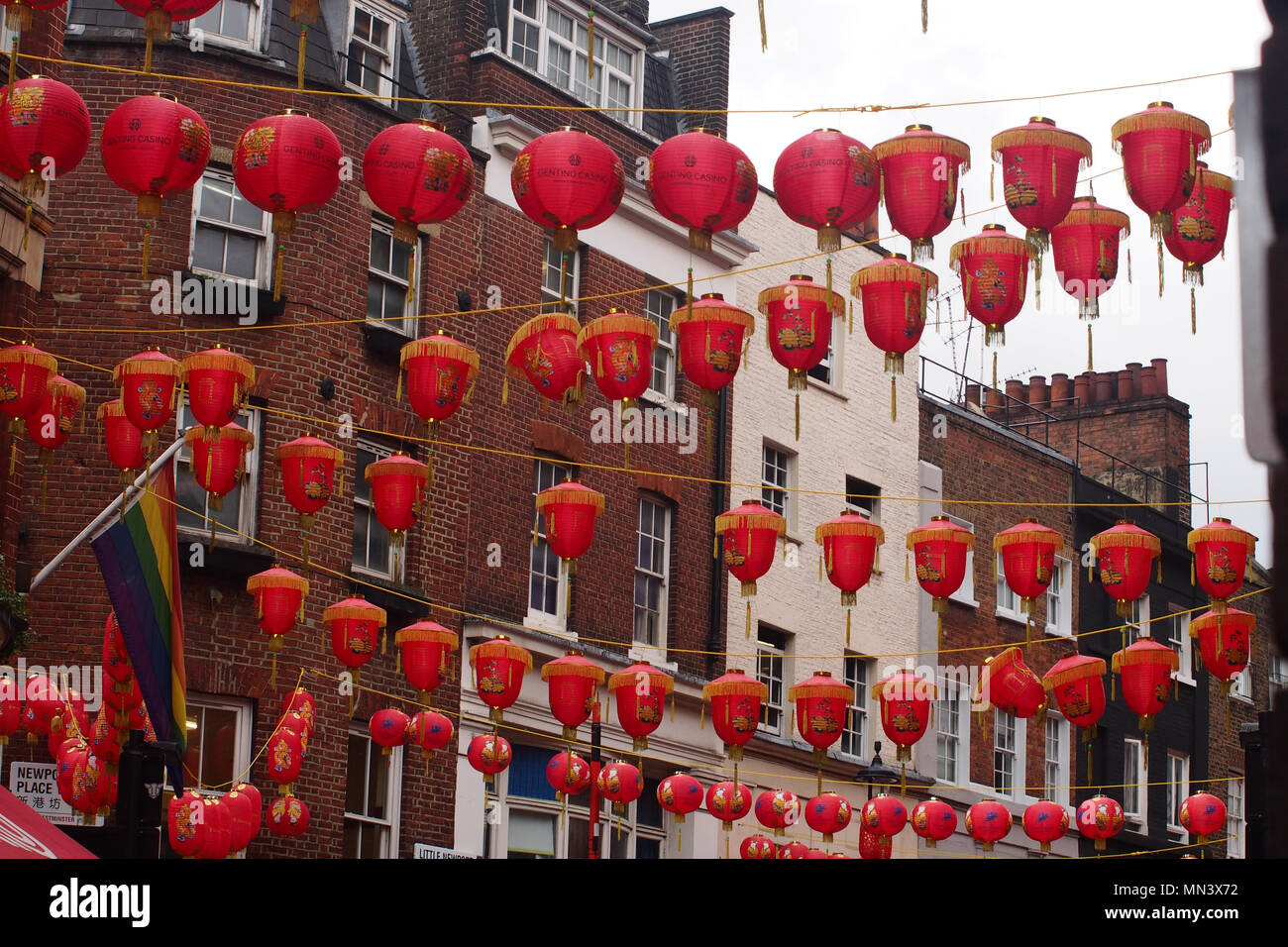 Chinese Lanterns Hanging In China Town Stock Photos & Chinese Lanterns Hanging In China Town ...