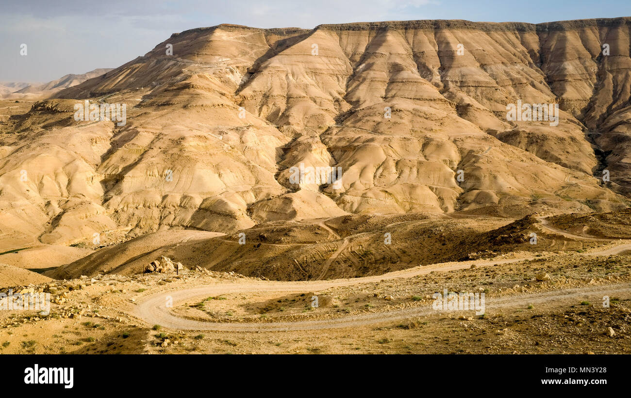 Mountains landscape and sky with clouds in Jordan during the day Stock ...