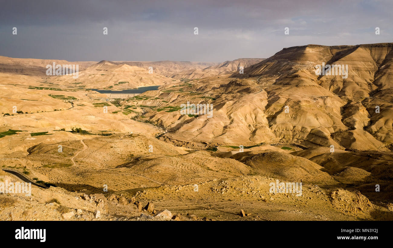 Mountains landscape and sky with clouds in Jordan during the day Stock ...