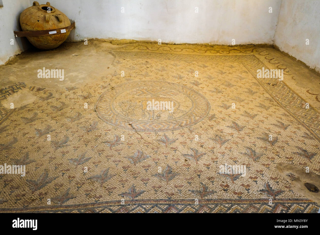 Ancient mosaic pattern in St. John the Baptist Roman Catholic Church ...