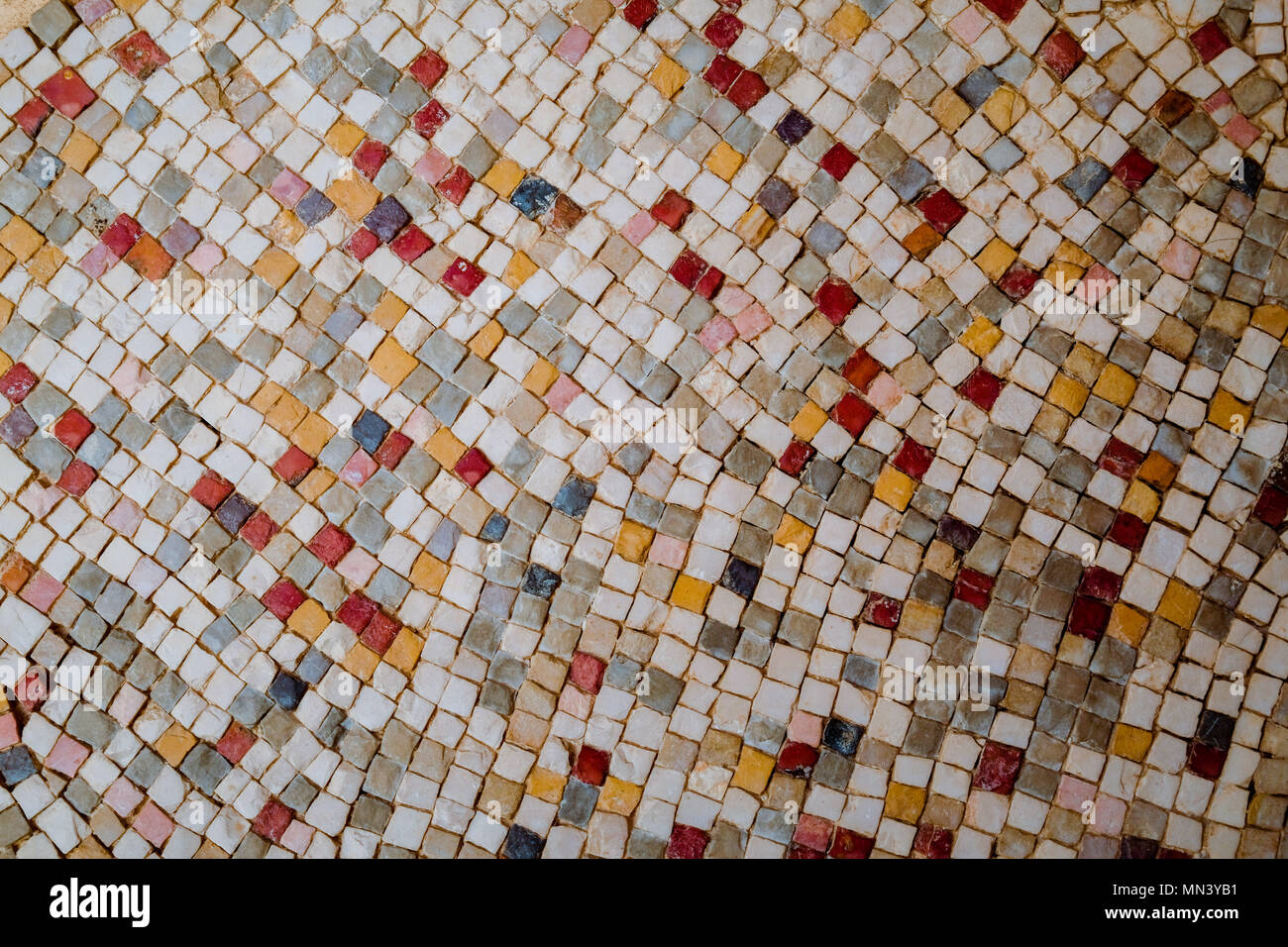 Ancient mosaic pattern in Madaba Archaeological Park Stock Photo - Alamy