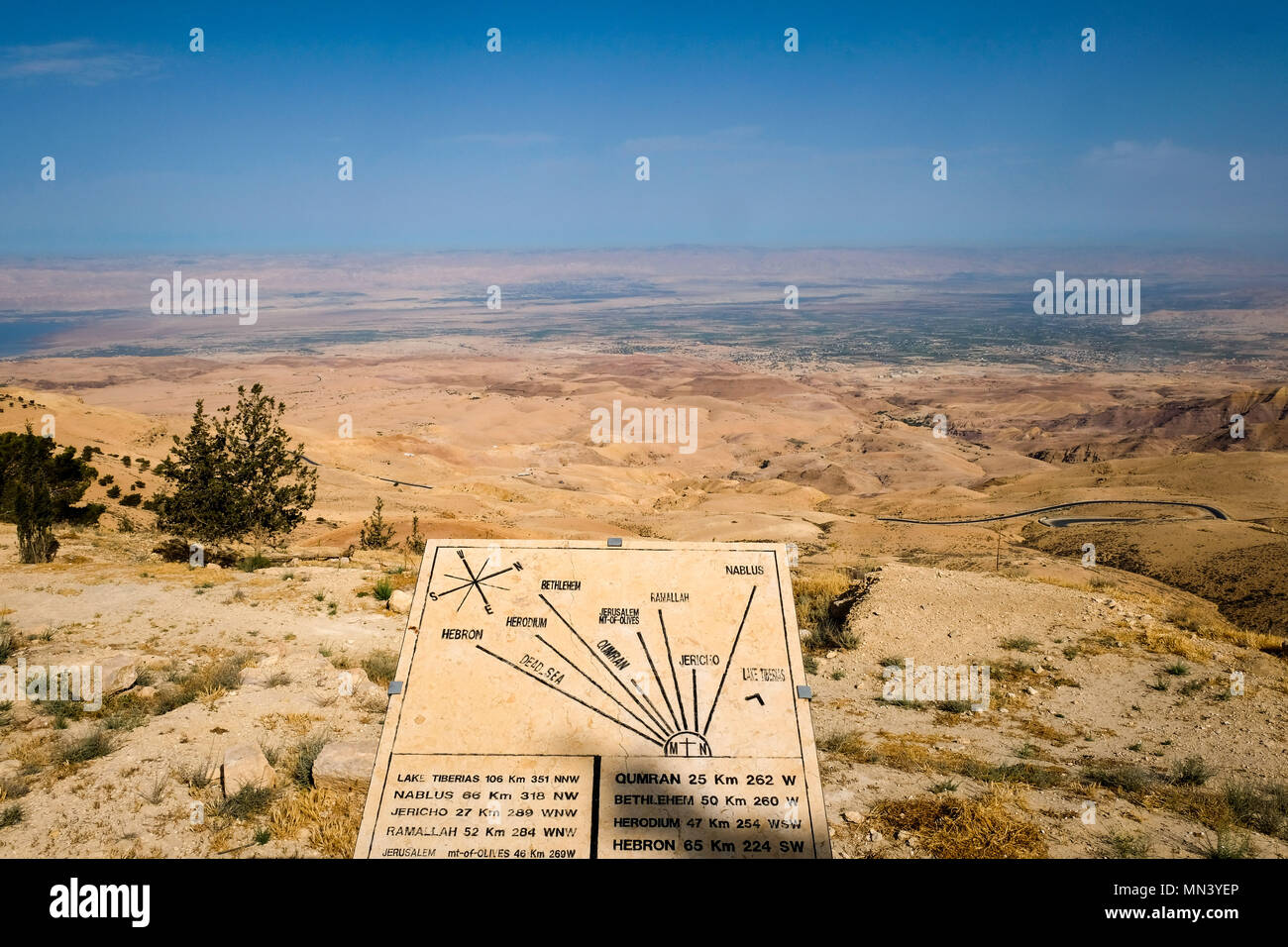 Panorama from Mount Nebp hill, place of Moses grave, to the valley ...