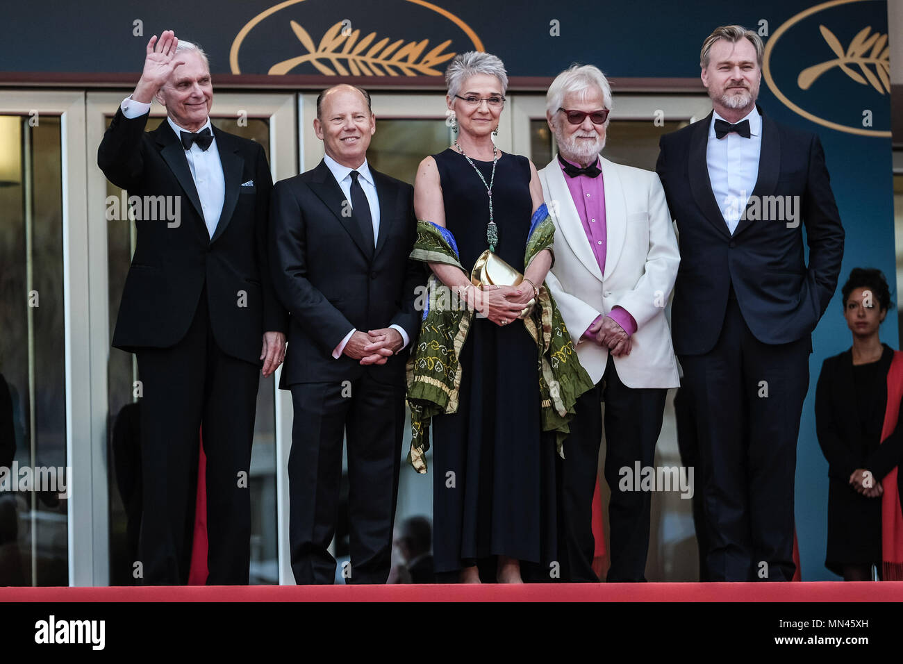 Cannes, France. 13 May 2018. Keir Dullea, Katharina Kubrick, Jan Harlan ...