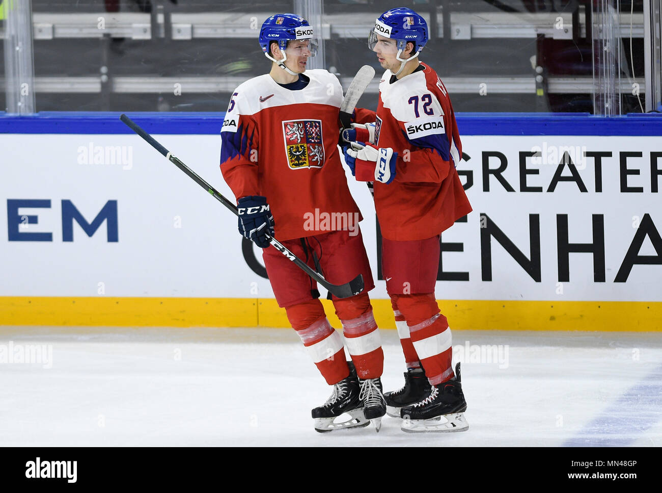 Kodan, Denmark. 14th May, 2018. L-R Jakub Krejcik and Filip Chytil ...