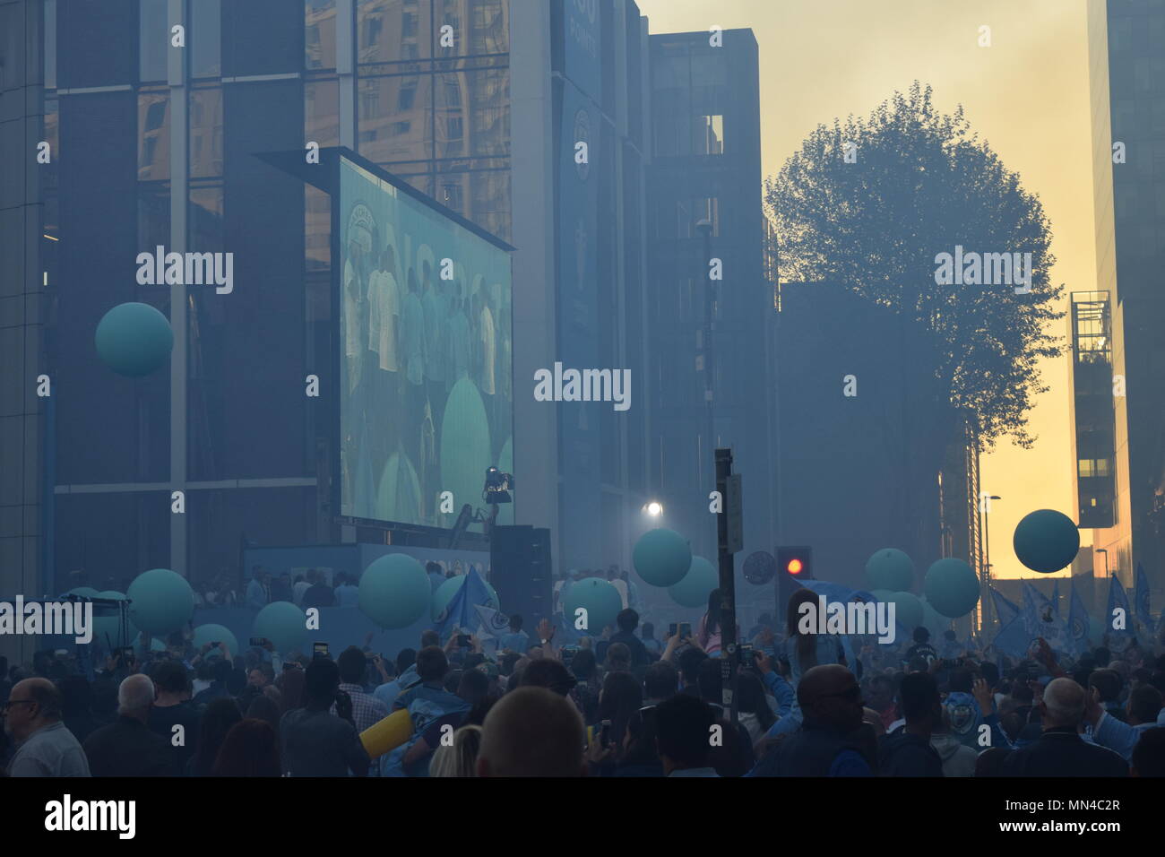 Manchester city bus parade hi-res stock photography and images - Alamy