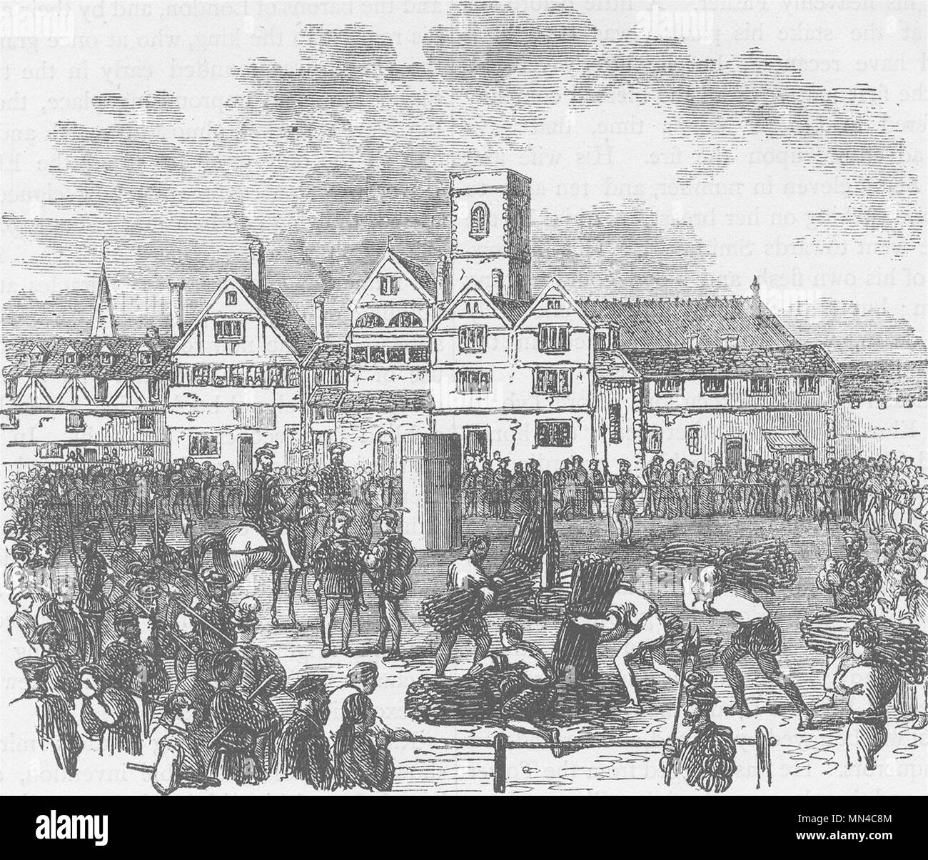 SMITHFIELD. Place of execution in Old Smithfield. London c1880 print ...