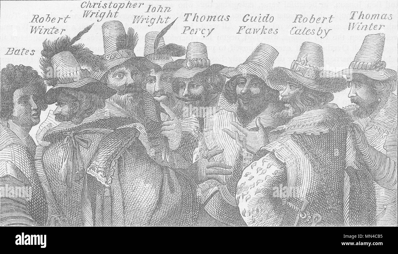 THE TOWER OF LONDON. Guy Fawkes and the conspirators c1880 old antique ...