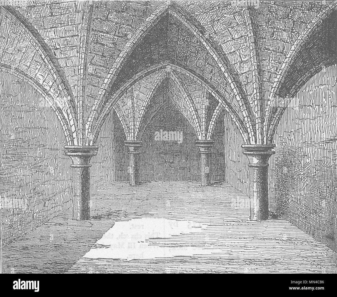 BREAD STREET, CHEAPSIDE. The crypt of Gerard's Hall. London c1880 old ...