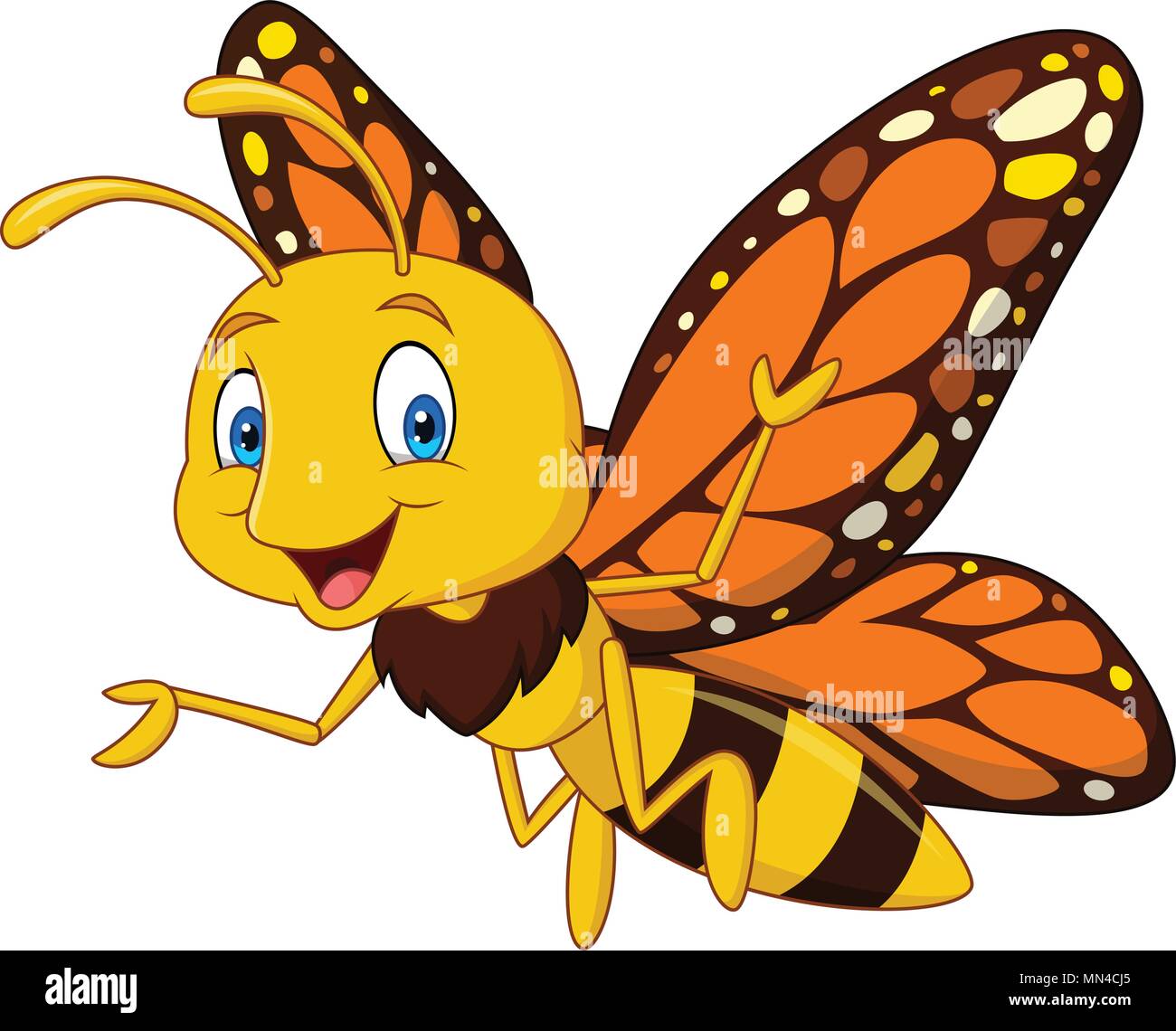 Cartoon happy butterfly Stock Vector Image & Art - Alamy