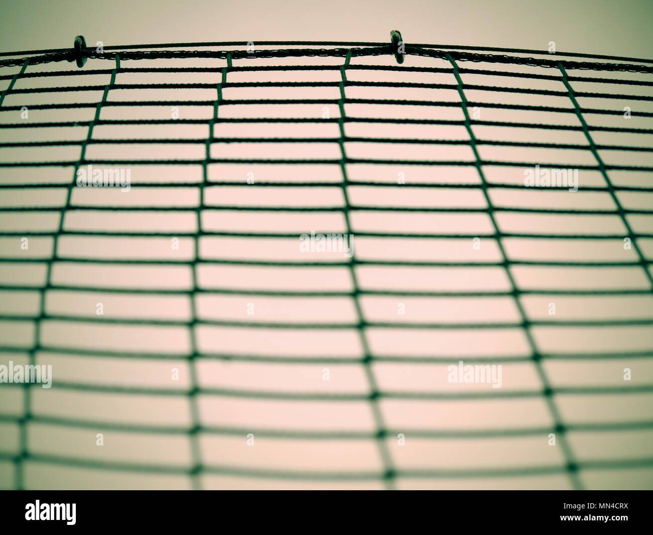 Football gate net with bound strings and knots. Goal a soccer net with ...