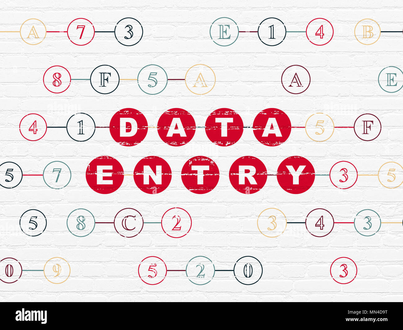 Information concept: Data Entry on wall background Stock Photo - Alamy