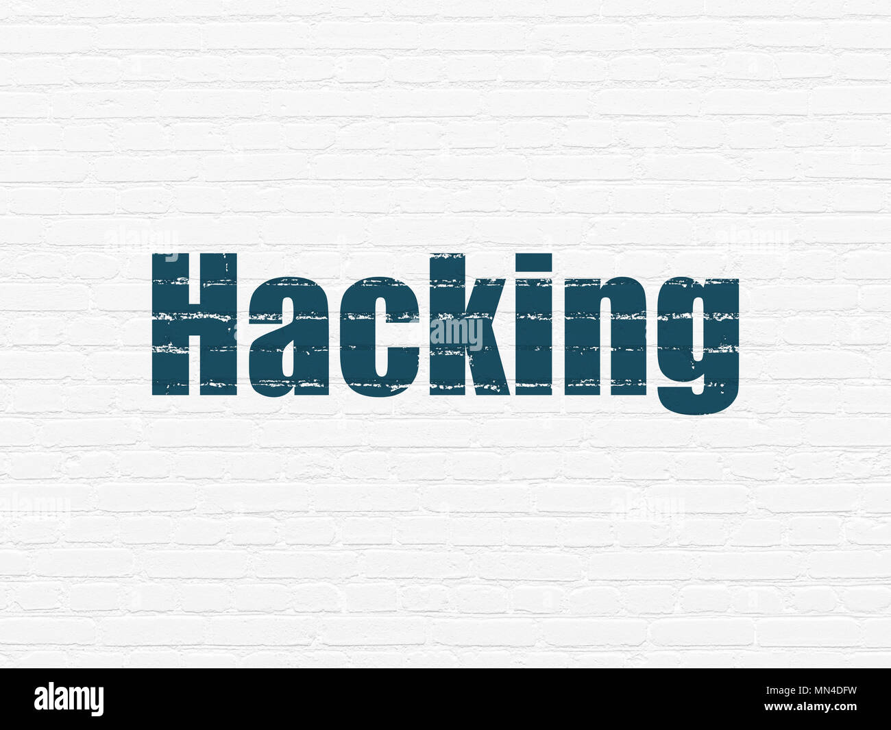 Safety concept: Hacking on wall background Stock Photo - Alamy
