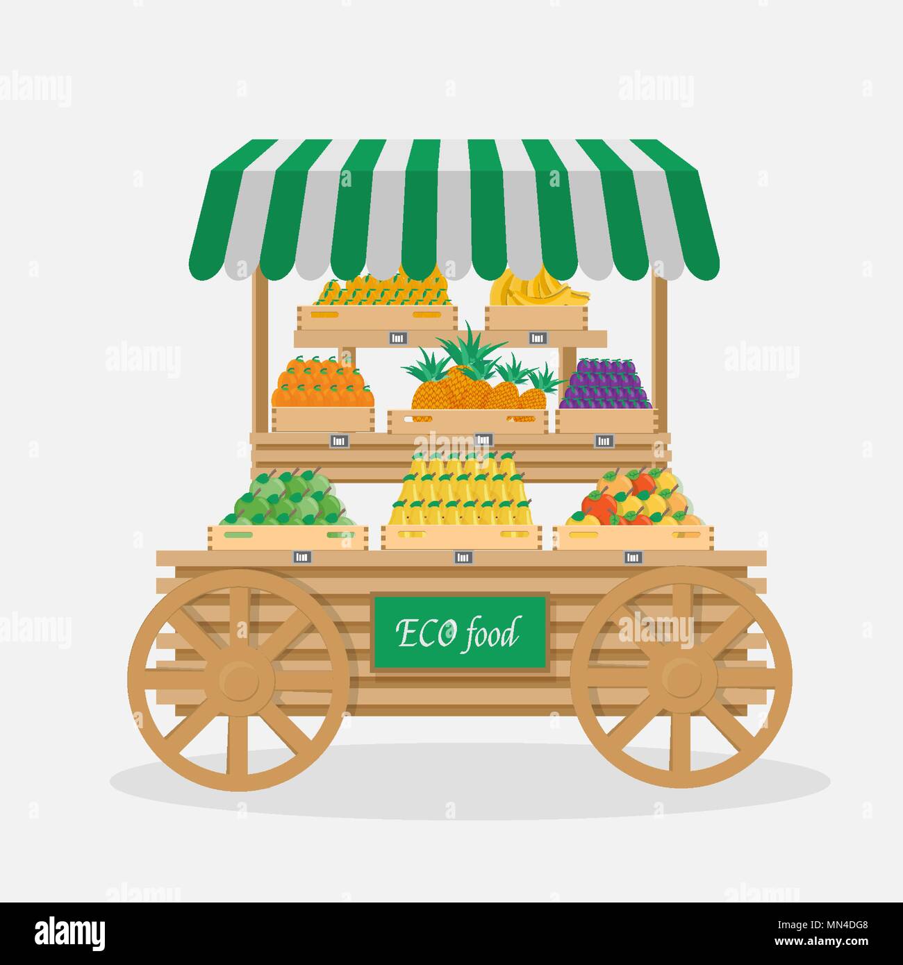 Colorful fruit basket on Stock Vector Images - Alamy