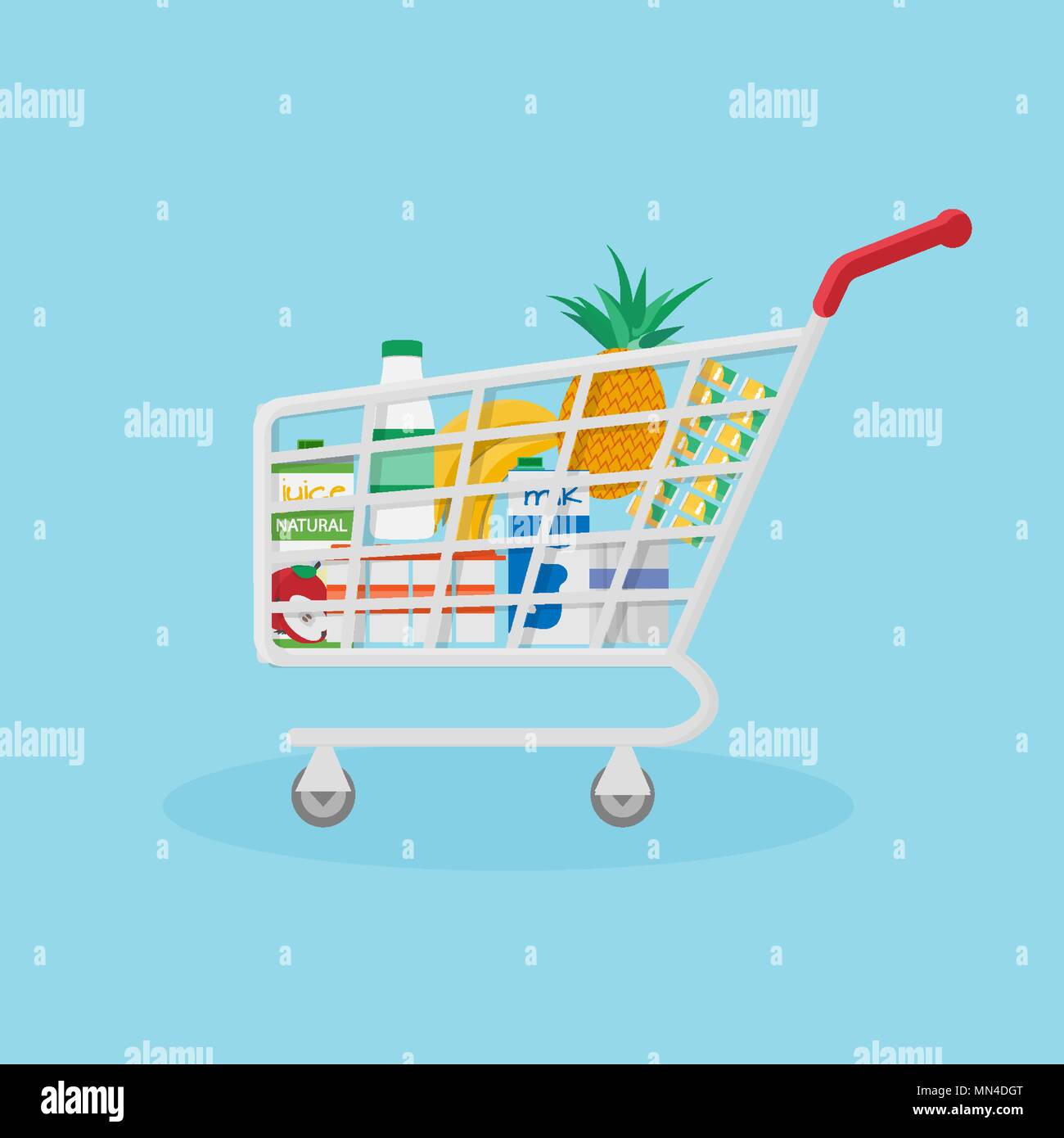 Vegetables shopping basket Stock Vector Images - Alamy