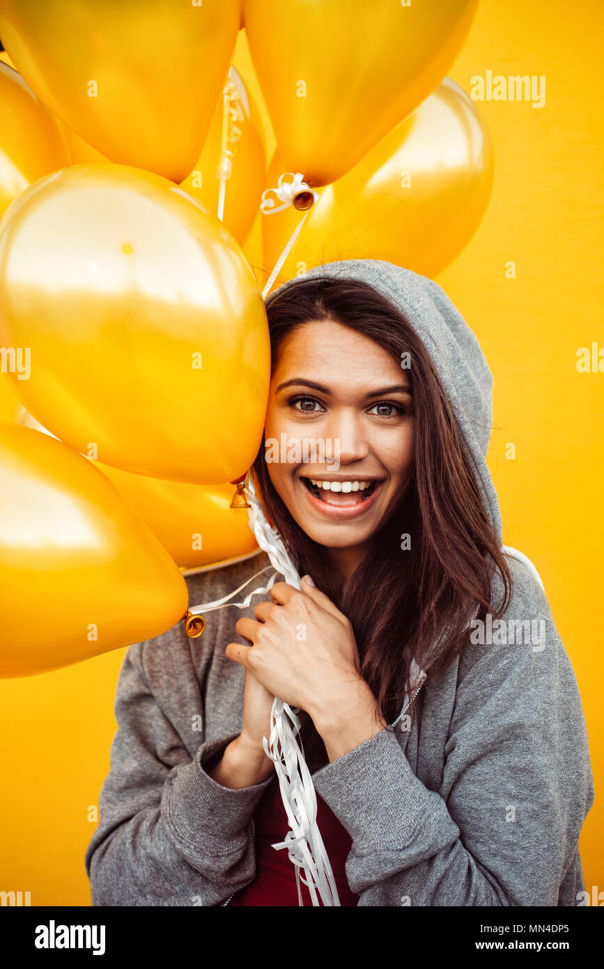 Happy teenager portrait on colored backgrounds Stock Photo - Alamy