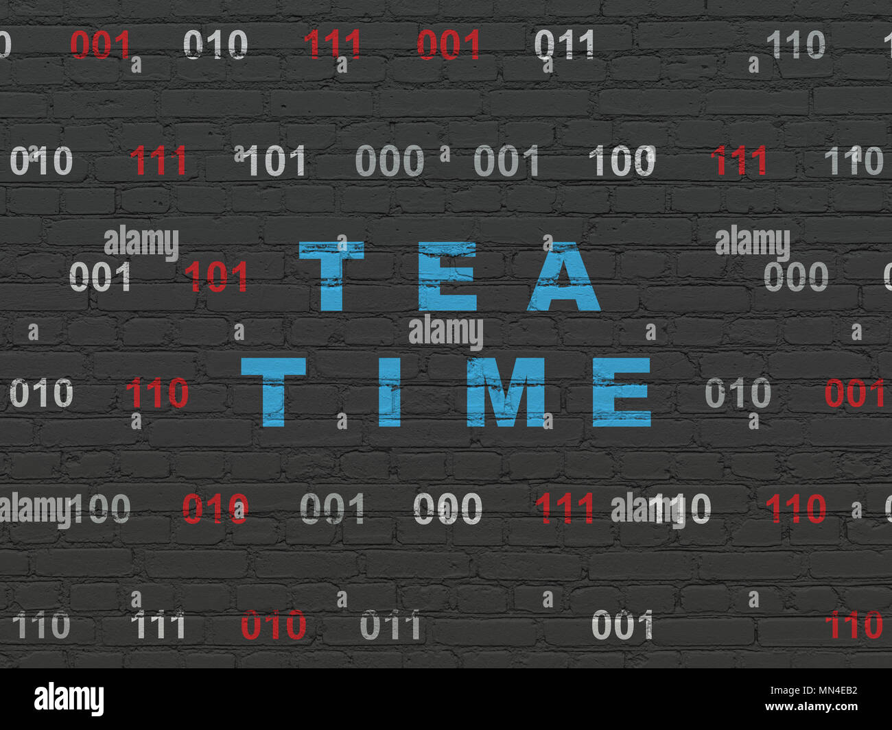 Timeline concept: Tea Time on wall background Stock Photo - Alamy