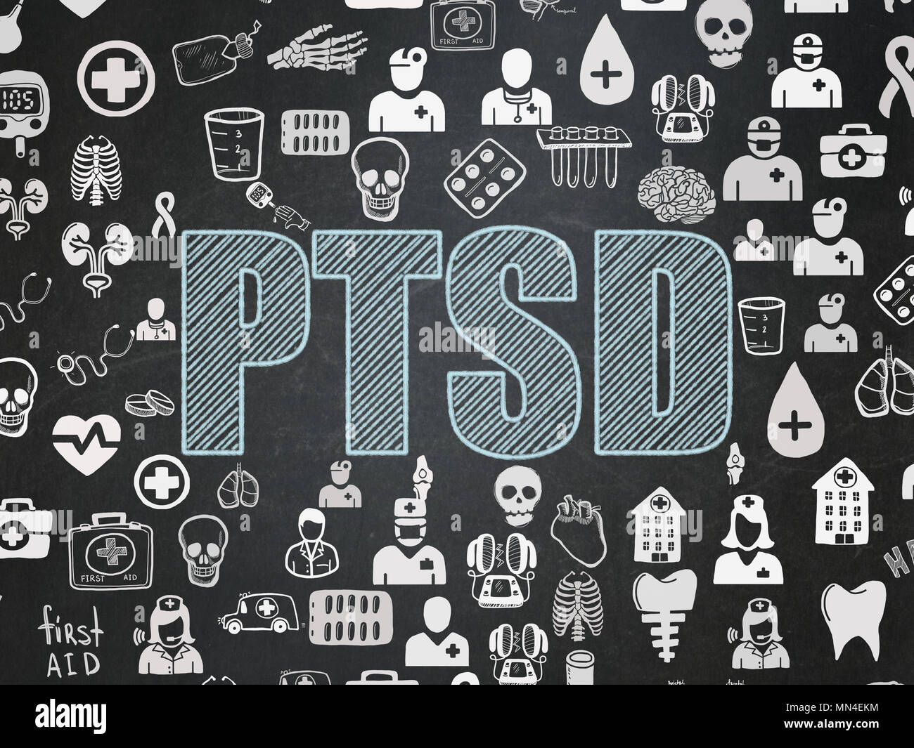 Healthcare concept: PTSD on School board background Stock Photo - Alamy