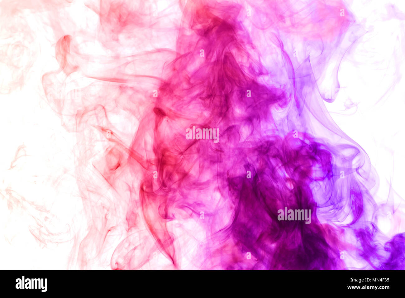Colorful pink and blue smoke on a white isolated background. Background ...