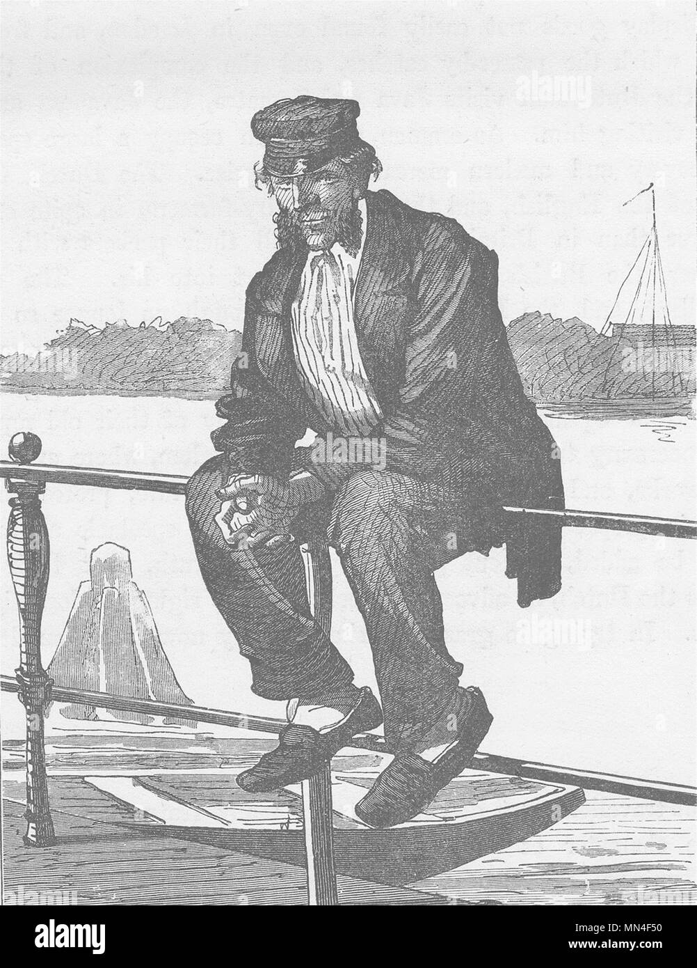 NETHERLANDS. Dutch boatman 1894 old antique vintage print picture Stock ...