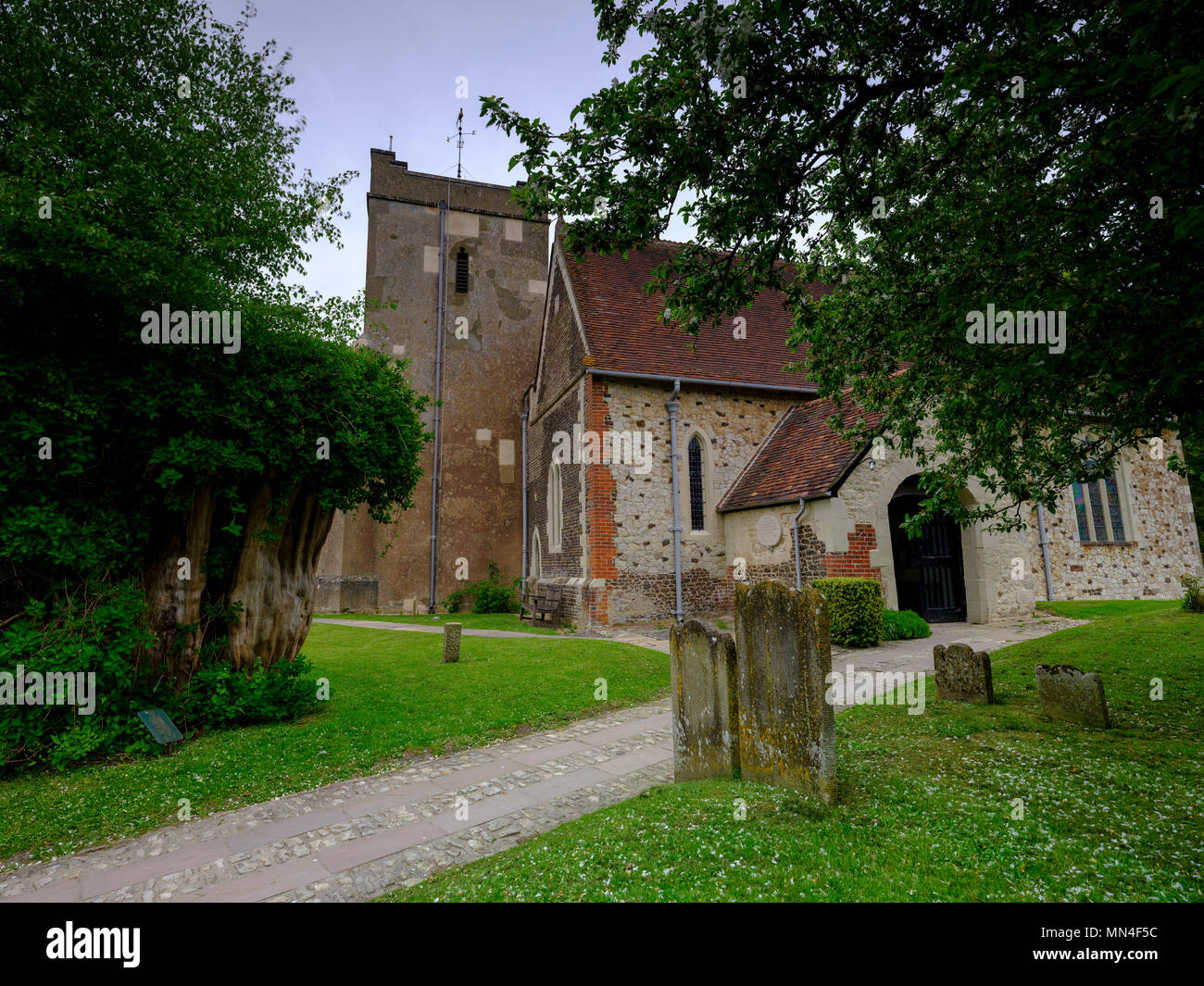 Spring afternoon light on an overcast day - View of St Mary's Church in ...
