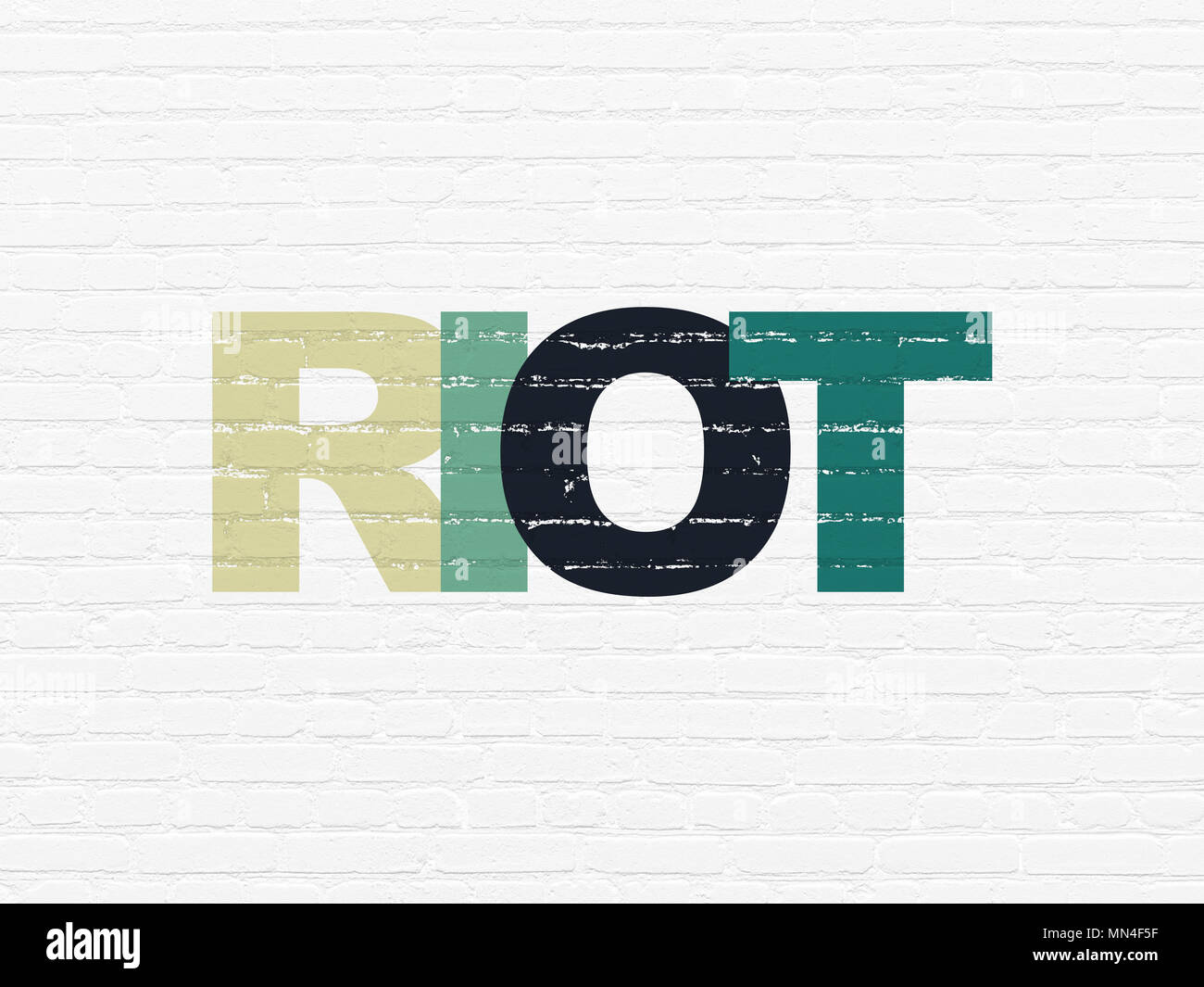 Political concept: Riot on wall background Stock Photo - Alamy