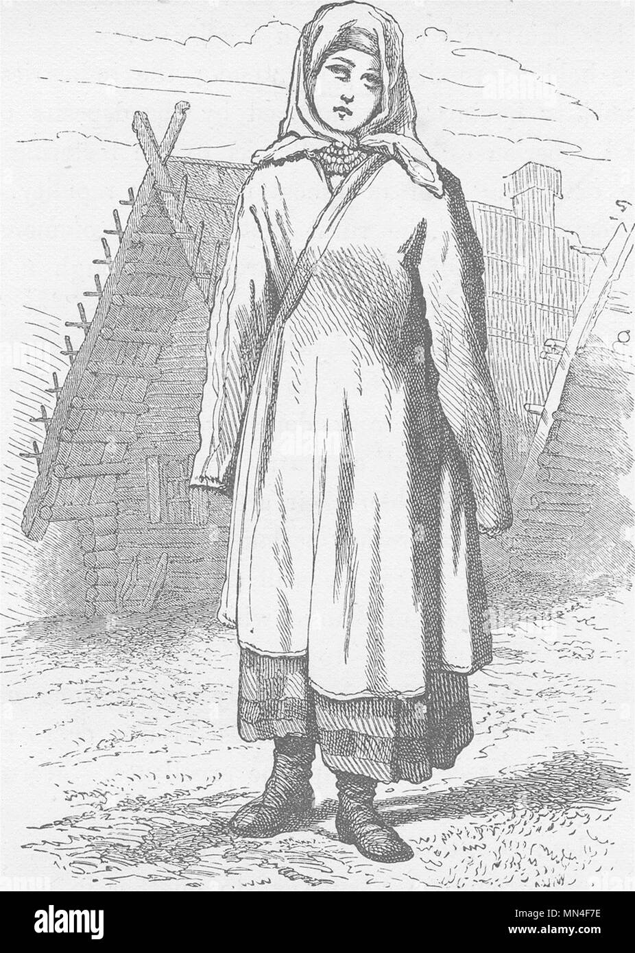 RUSSIA. Russian peasant girl 1894 old antique vintage print picture ...