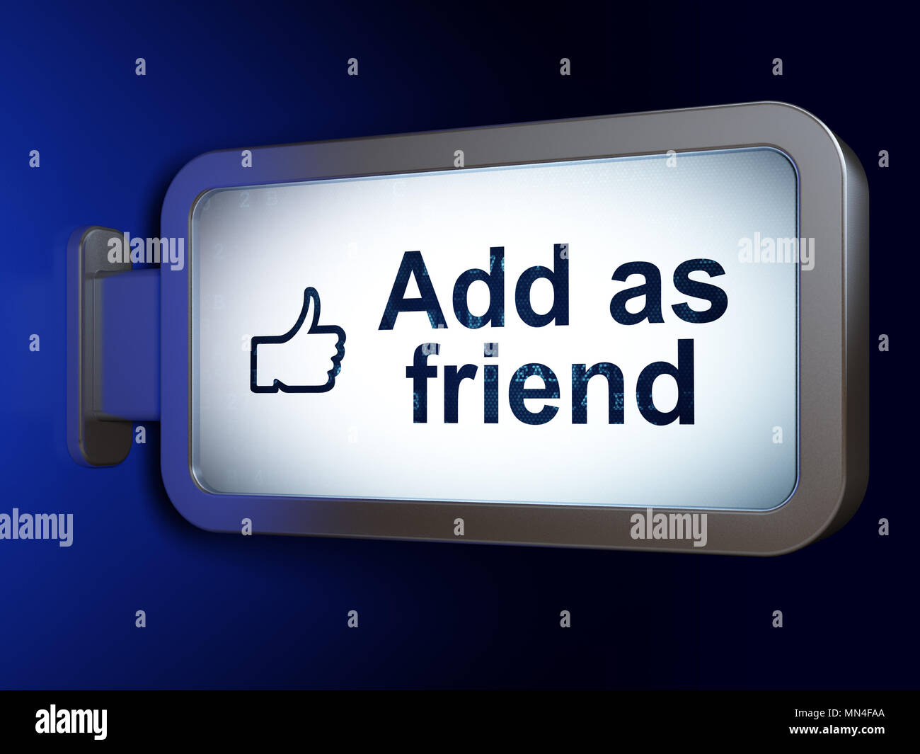 Social media concept: Add as Friend and Thumb Up on billboard ...