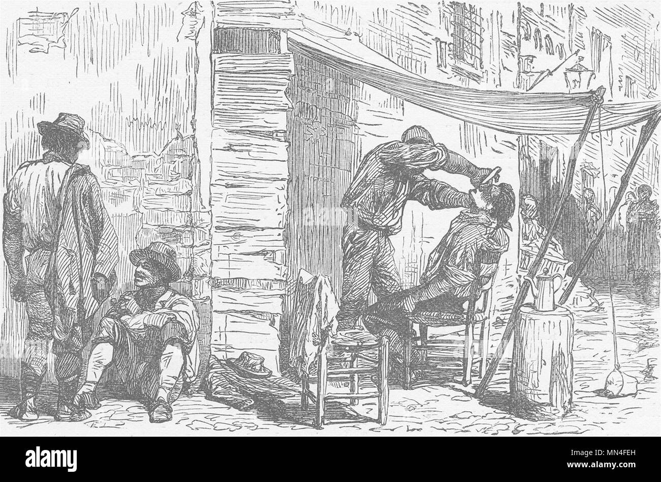 ITALY. Roman barber 1893 old antique vintage print picture Stock Photo ...