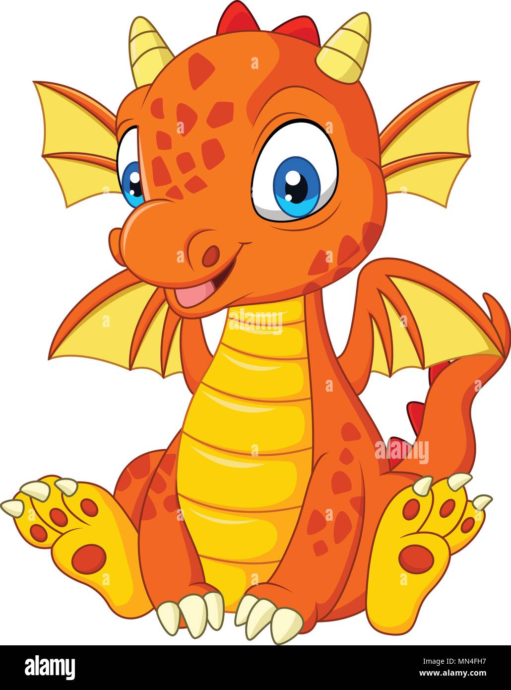 Cartoon young dragon sitting Stock Vector Image & Art - Alamy
