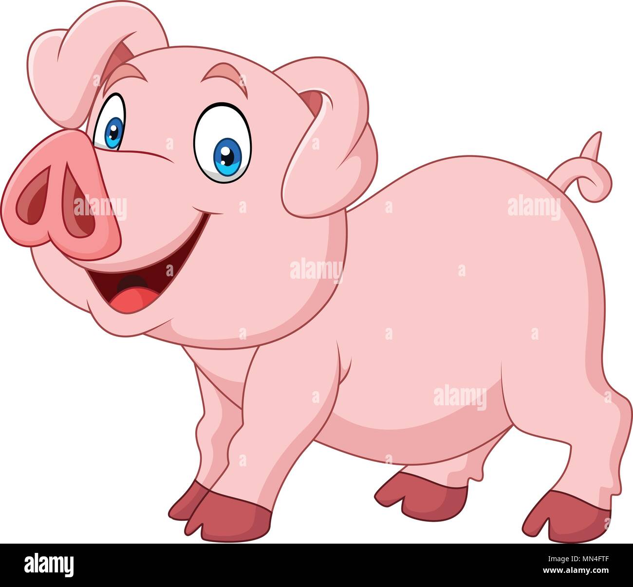 Cartoon happy pig cartoon isolated on white background Stock Vector ...