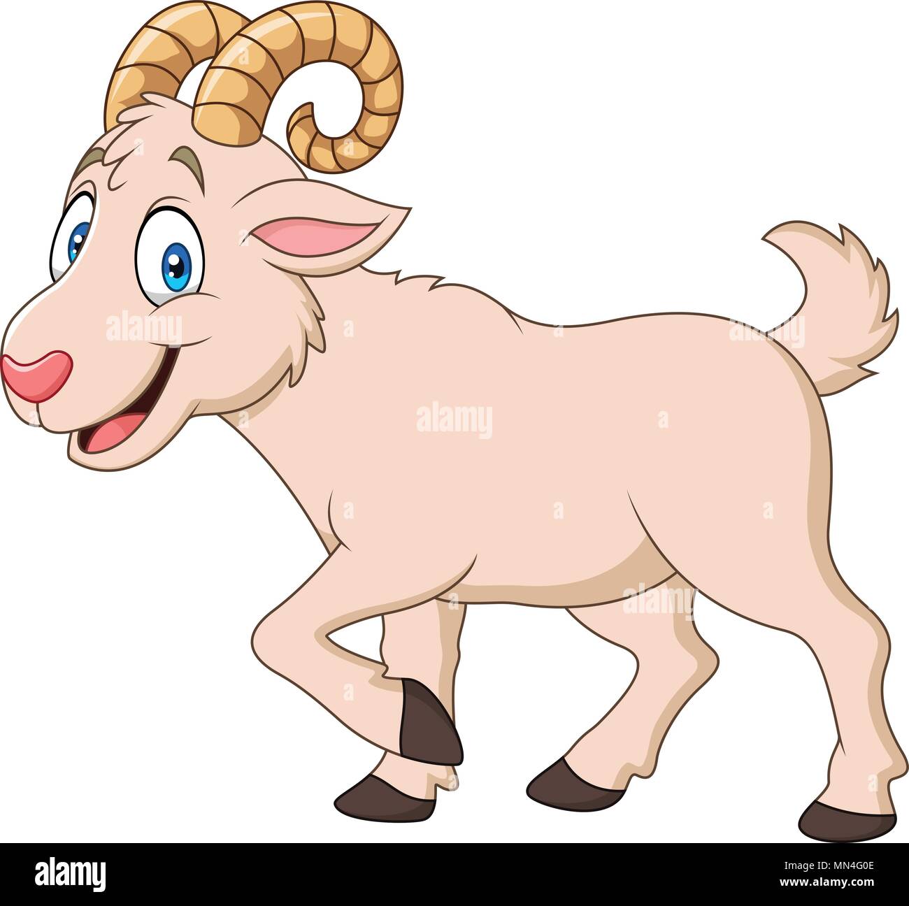Cartoon funny goat isolated on white background Stock Vector Image ...