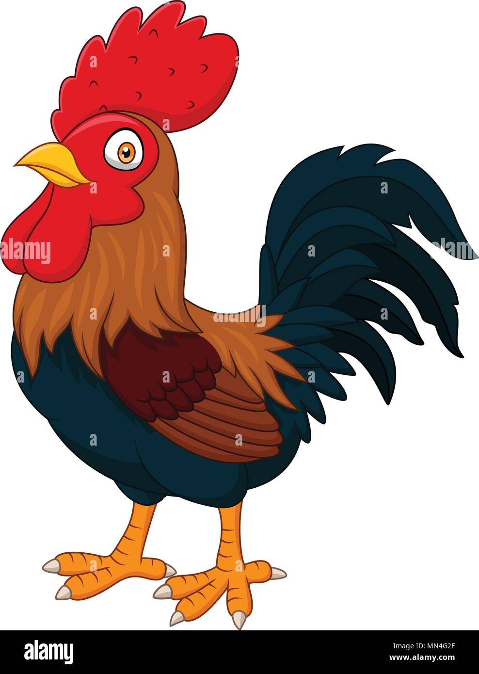 Cartoon rooster isolated on white background Stock Vector Image & Art ...