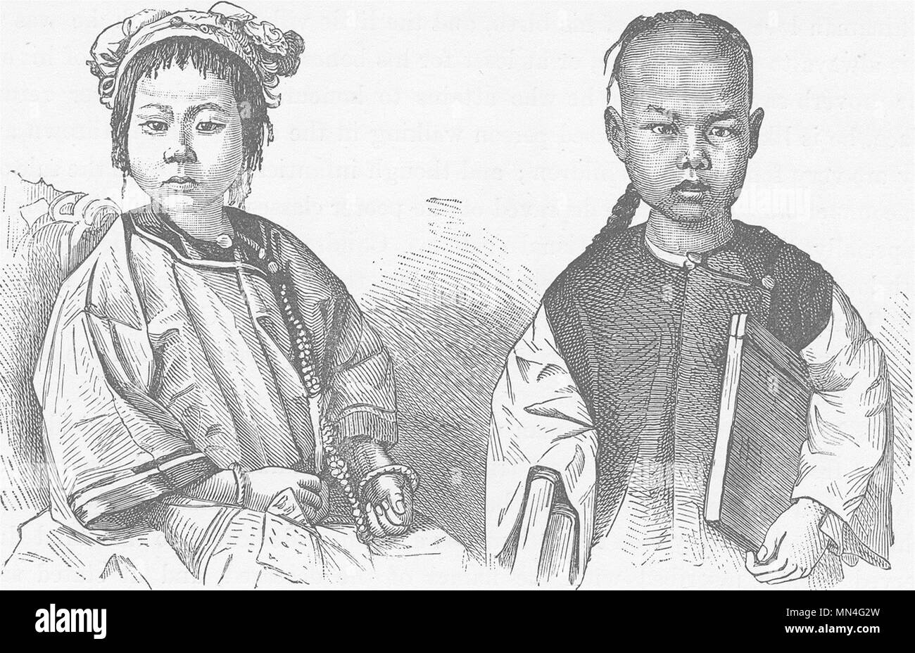CHINA. Chinese children 1892 old antique vintage print picture Stock ...