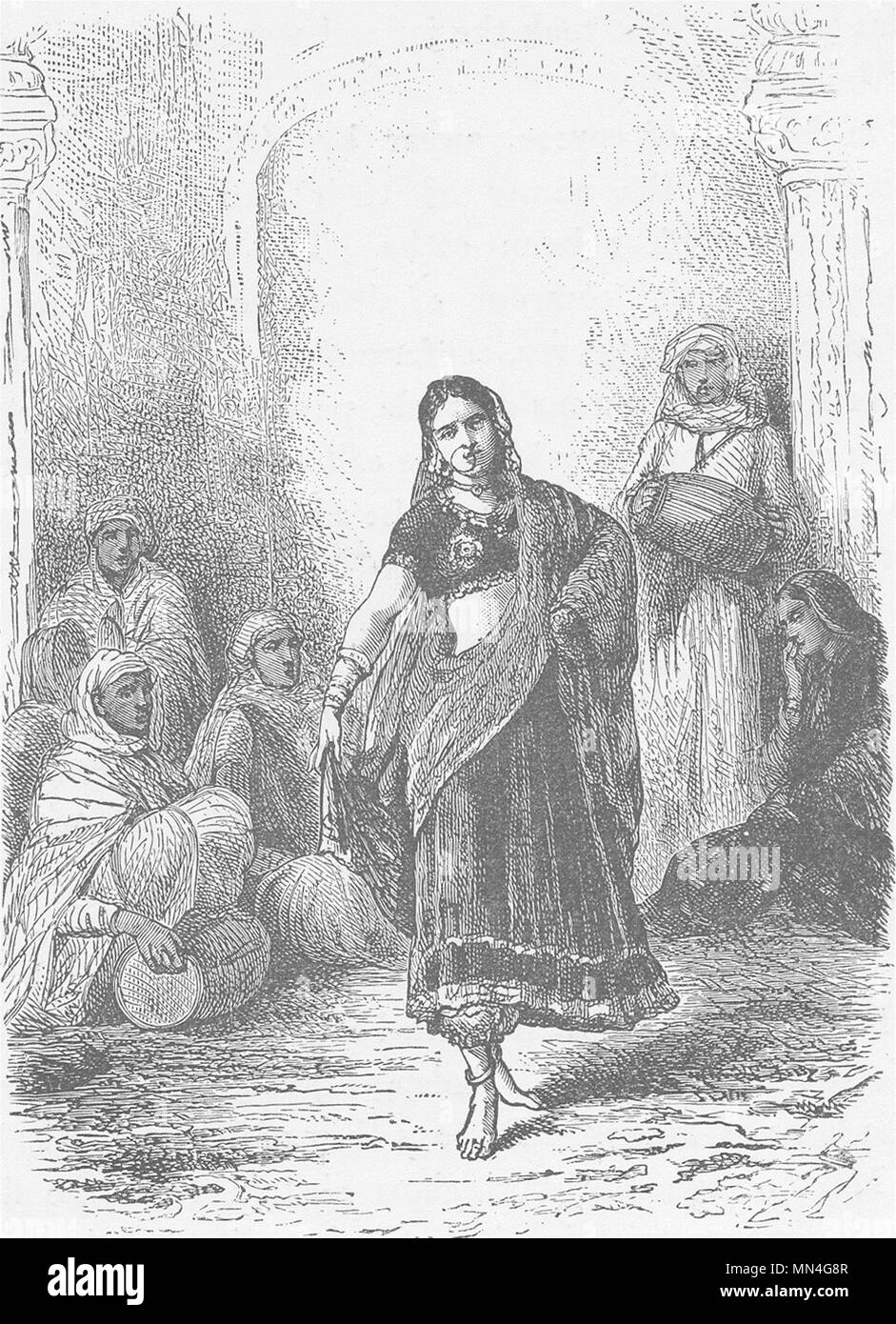 INDIA. Dancing-Girl of Mewat 1892 old antique vintage print picture ...
