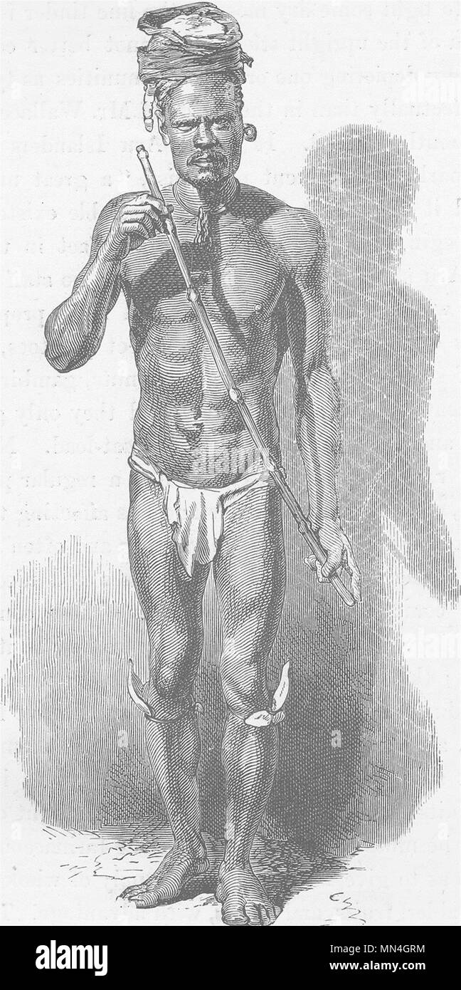 PACIFIC ISLANDS. New Caledonian flute-player 1890 old antique print ...