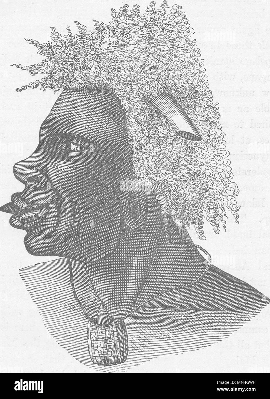 PAPAU NEW GUINEA. Native of the Admiralty Islands (Papuan) 1890 old ...