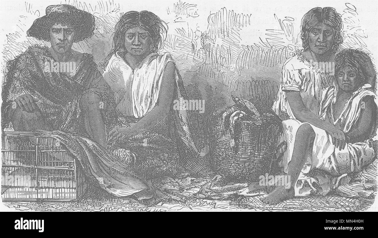MEXICO. Mendicant Village Indians of Mexico 1890 old antique print ...