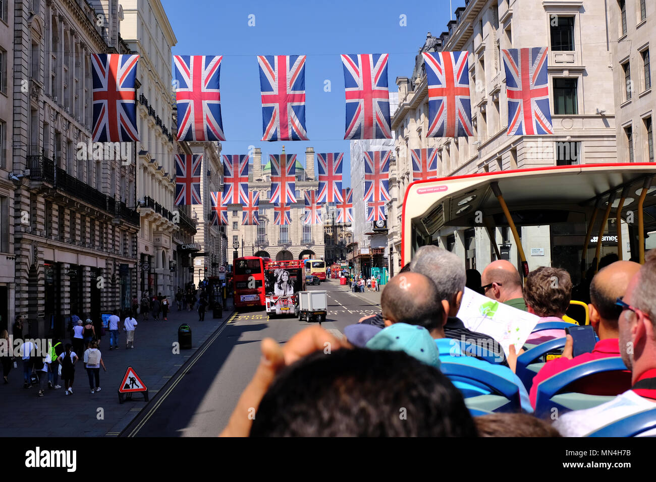 Regent Street Saint James's from a sightseeing bus - London UK Stock ...