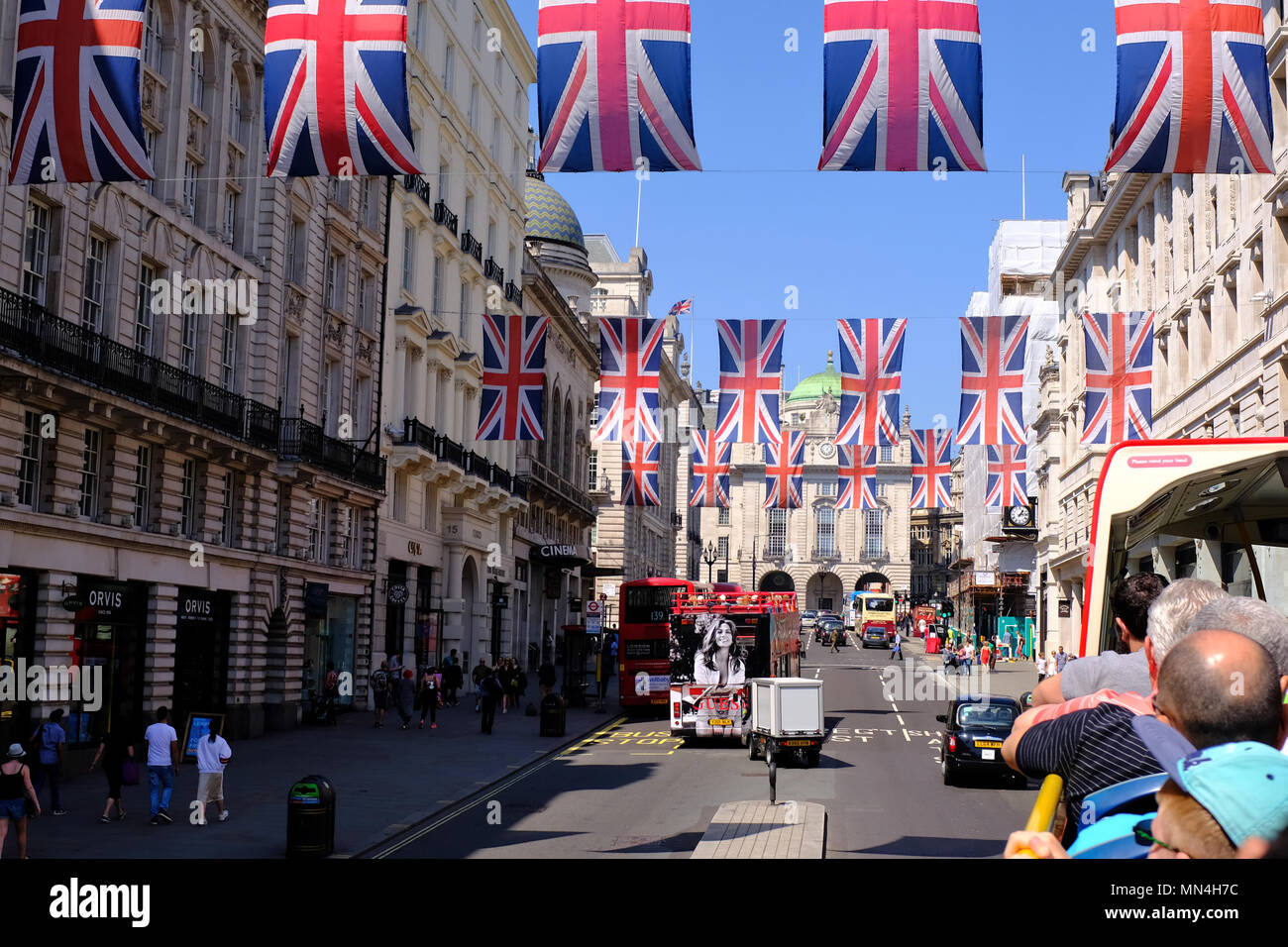Regent Street Saint James's from a sightseeing bus - London UK Stock ...